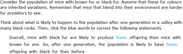 IXL - Introduction to natural selection (Year 7 science practice)