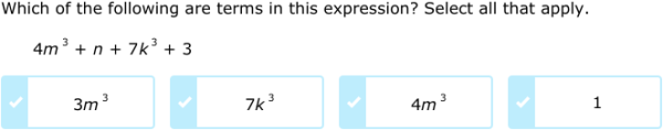 IXL - Identify terms and coefficients (Year 7 maths practice)