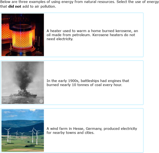 IXL - Evaluate natural energy sources (Year 5 science practice)