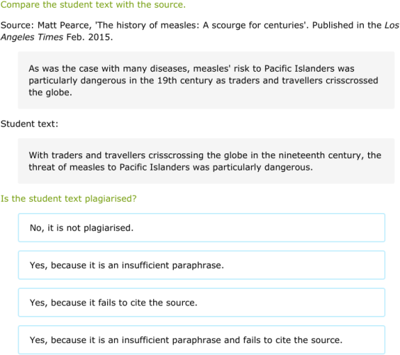 IXL - Identify plagiarism (Year 12 English practice)