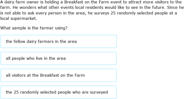 IXL - Populations and samples (Year 7 maths practice)