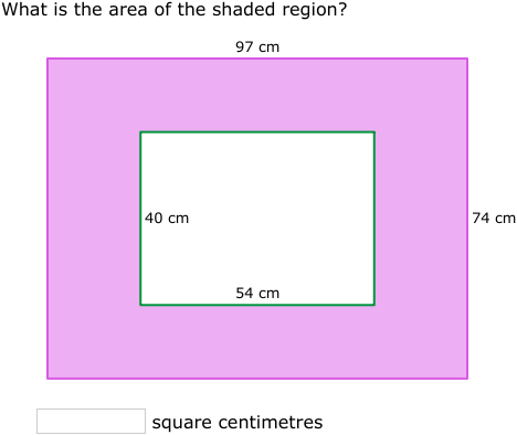 IXL - Area between two rectangles (Year 7 maths practice)