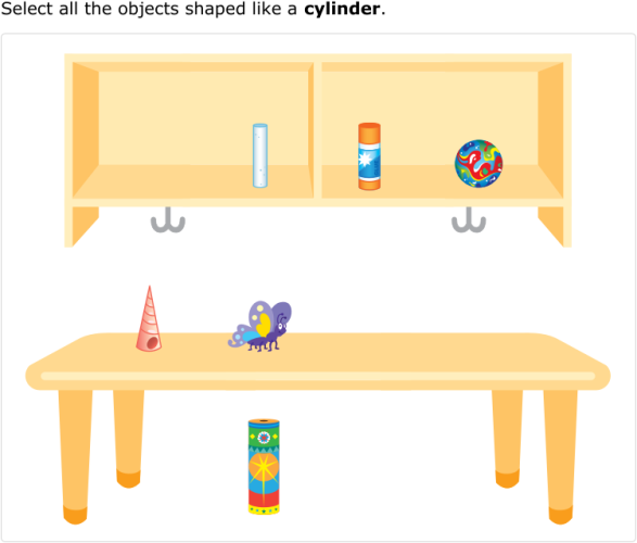 IXL - Three-dimensional shapes in the real world II (Year 2 maths practice)