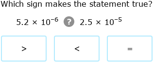 IXL - Compare numbers written in standard form (Year 11 maths practice)