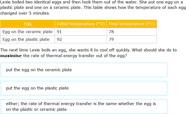 IXL - Compare thermal energy transfers (Year 7 science practice)