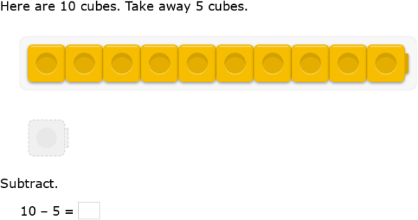 IXL - Subtract with cubes - numbers up to 10 (Reception maths practice)