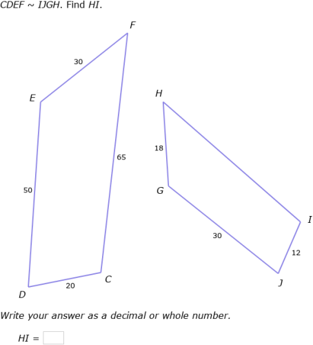 IXL - Side lengths in similar figures (Year 11 maths practice)