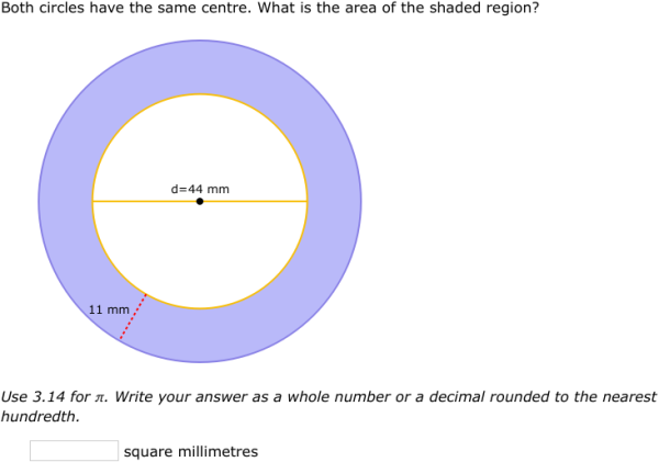 IXL - Area between two shapes (Year 9 maths practice)