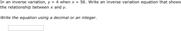 IXL - Write inverse variation equations (Year 10 maths practice)