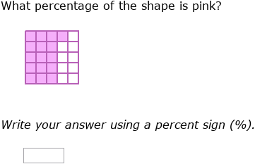 IXL - What percentage is illustrated? (Year 8 maths practice)