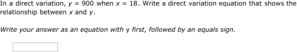 IXL - Write direct variation equations (Year 10 maths practice)