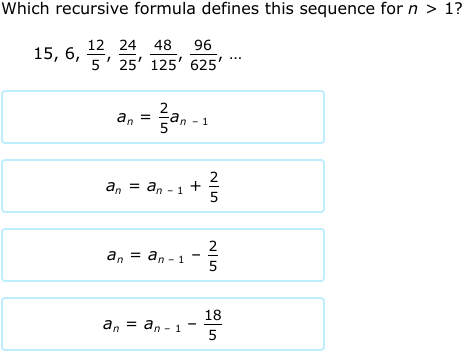 IXL - Find a recursive formula (Year 13 maths practice)