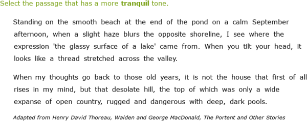 IXL - Compare passages for tone (Year 9 English practice)