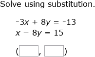 IXL - Solve simultaneous equations using substitution (Year 10 maths ...