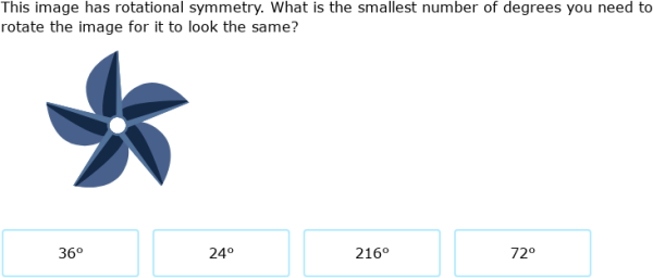 IXL - Rotational symmetry: amount of rotation (Year 6 maths practice)