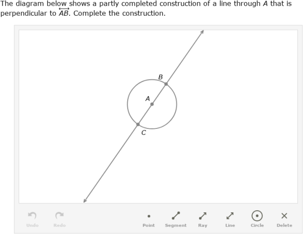 IXL - Construct a perpendicular line from a point (Year 9 maths practice)