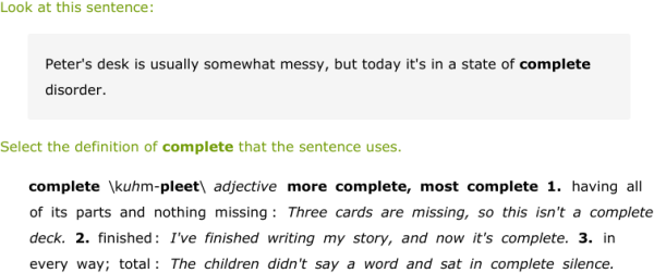 IXL - Use dictionary definitions (Year 6 English practice)