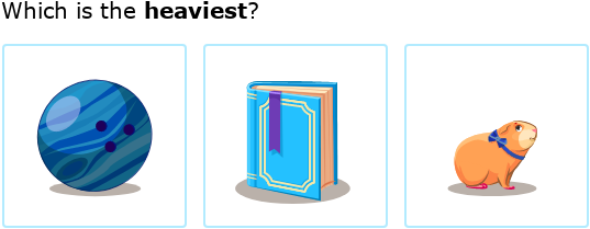 IXL - Light and heavy (Year 2 maths practice)