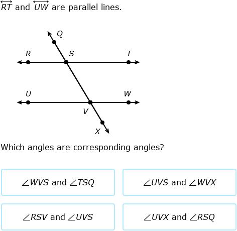 IXL - Transversals of parallel lines: name angle pairs (Year 9 maths practice)