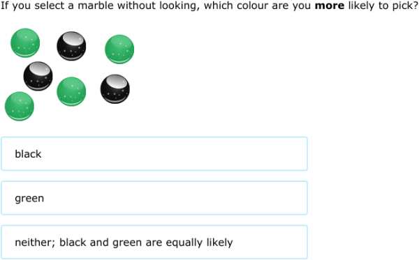 IXL - Understanding probability (Year 6 maths practice)