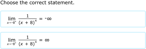 IXL - Find the limit at a vertical asymptote of a rational function I ...