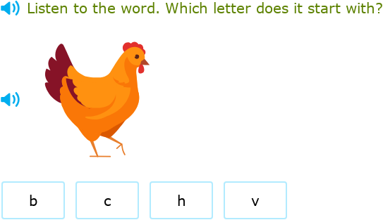 IXL - Which letter does the word start with? (Year 1 English practice)