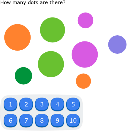 IXL - Count dots - up to 10 (Reception maths practice)