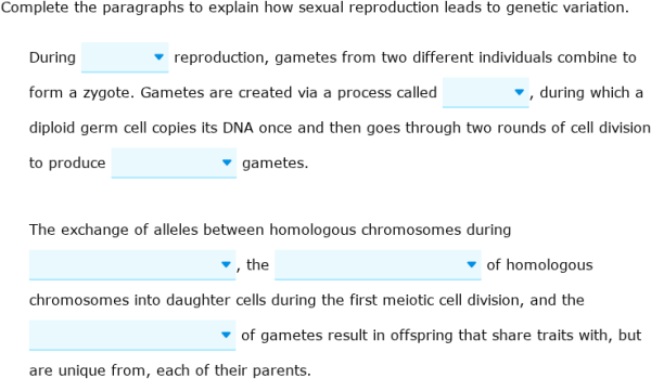 IXL - Sexual reproduction and genetic variation: part II (Year 11 ...