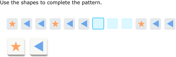 IXL - Complete a pattern (Year 2 maths practice)