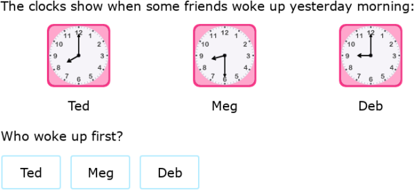 IXL - Compare clocks (Year 1 maths practice)