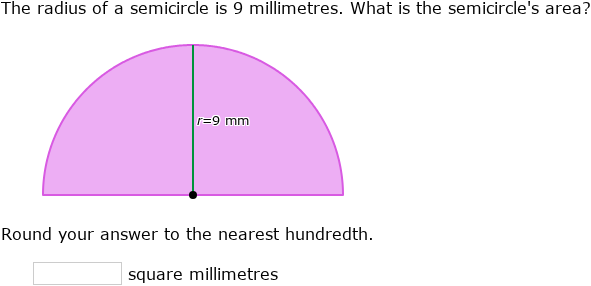 IXL - Area of semicircles and quarter circles (Year 10 maths practice)