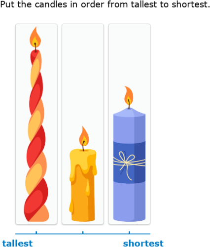 IXL - Order objects: length and height (Year 2 maths practice)