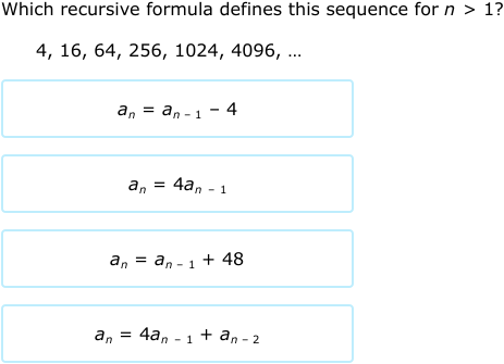 IXL - Write a formula for a recursive sequence (Year 12 maths practice)