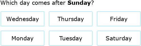 IXL - Days of the week (Reception maths practice)