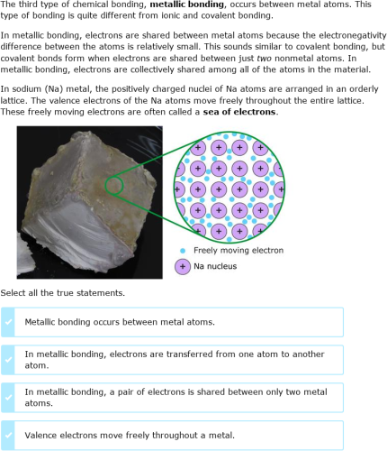 IXL - Introduction to chemical bonding (Year 11 science practice)