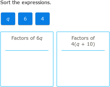 IXL - Sort factors of expressions (Year 8 maths practice)