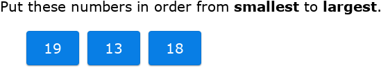 IXL - Put numbers in order - up to 20 (Reception maths practice)