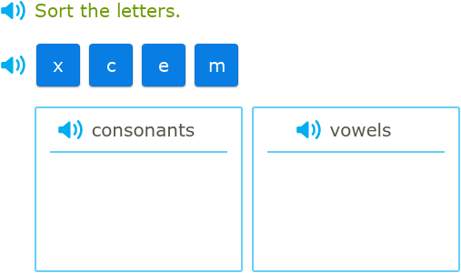 IXL - Sort consonants and vowels (Year 2 English practice)