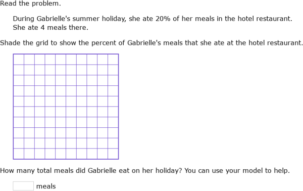IXL - Solve percent problems using grid models (Year 8 maths practice)
