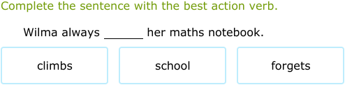 IXL - Use action verbs (Year 4 English practice)