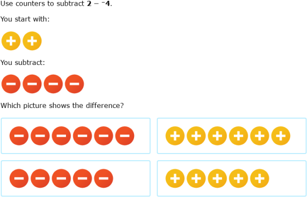 IXL - Subtract integers using counters (Year 8 maths practice)