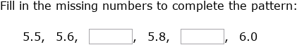 IXL - Number sequences involving decimals (Year 5 maths practice)