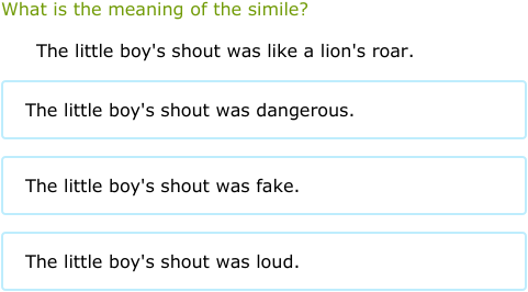 IXL - Determine the meanings of similes (Year 4 English practice)