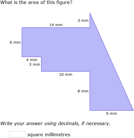 IXL - Area of compound figures with triangles (Year 8 maths practice)