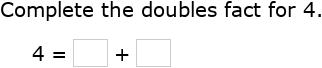 IXL - Add doubles - complete the sentence (Year 2 maths practice)
