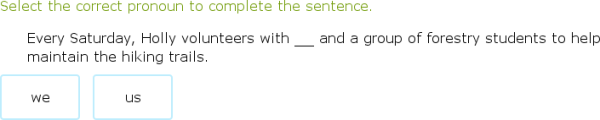IXL - Compound subjects and objects with pronouns (Year 9 English practice)