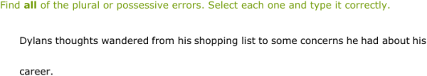 IXL - Identify and correct errors with plural and possessive nouns (Year 8 English practice)