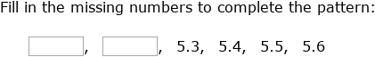 IXL - Number sequences involving decimals (Year 4 maths practice)